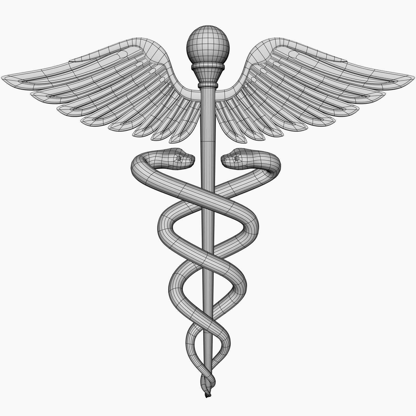 3d model caduceus medical
