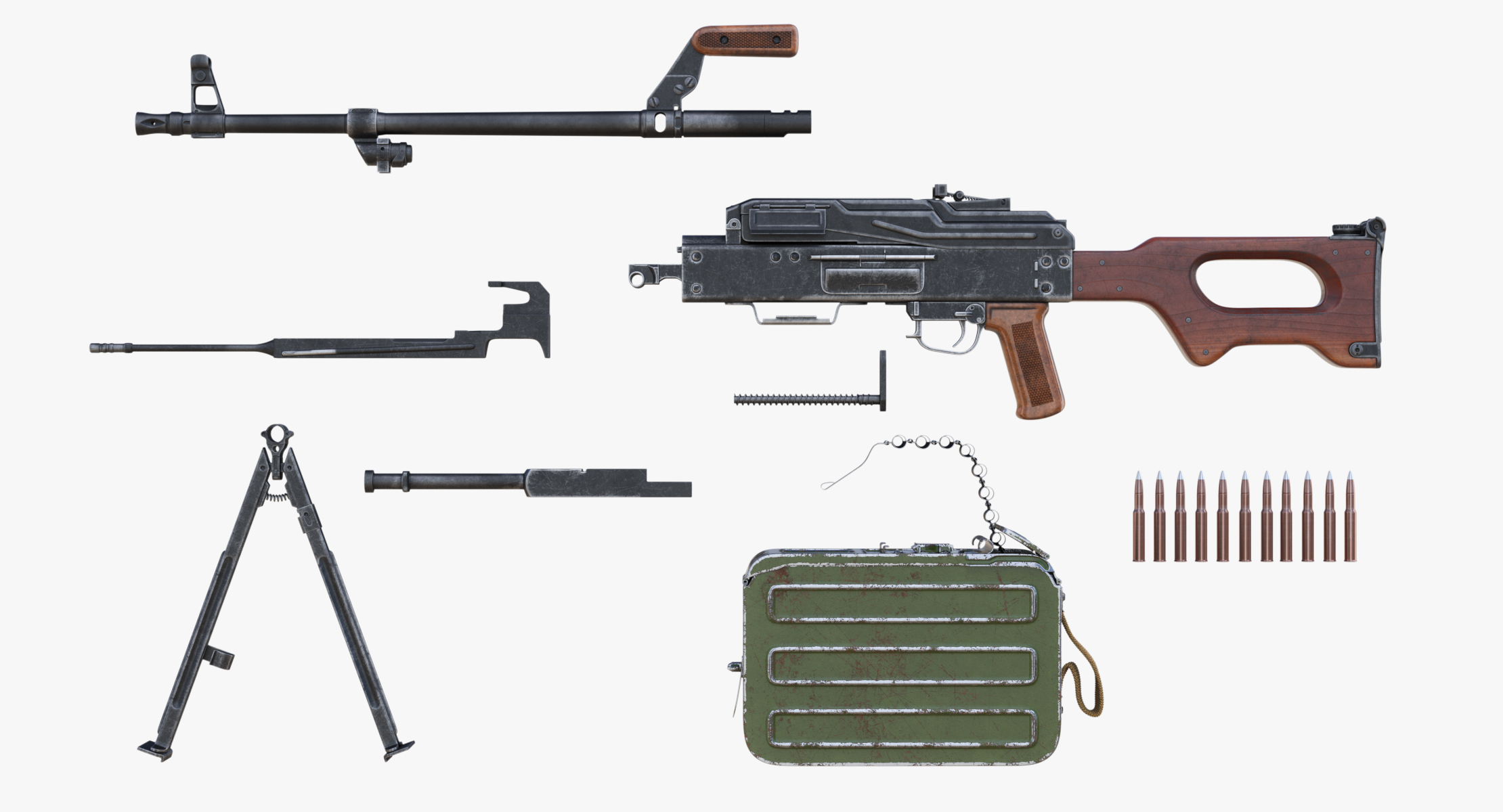 Pkm machine gun model - TurboSquid 1249319