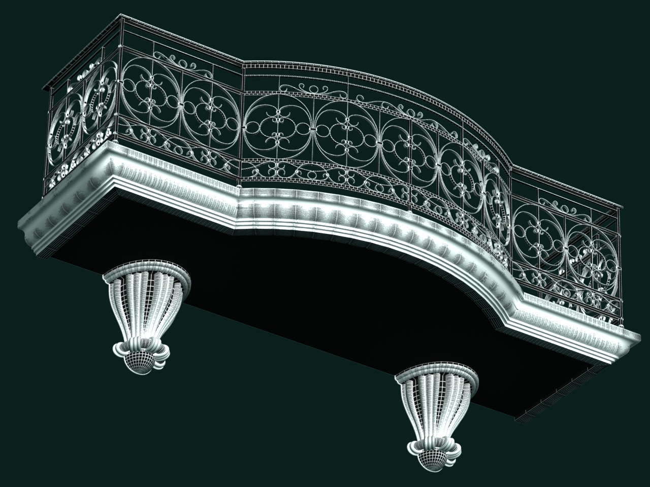 architectural balcony 3d model