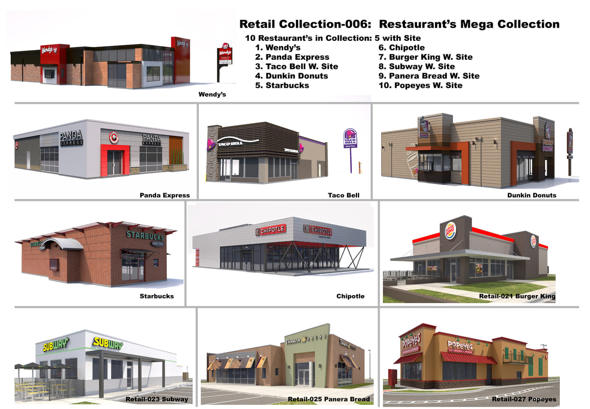 Exterior restaurant panera architectural 3D model - TurboSquid 1250604
