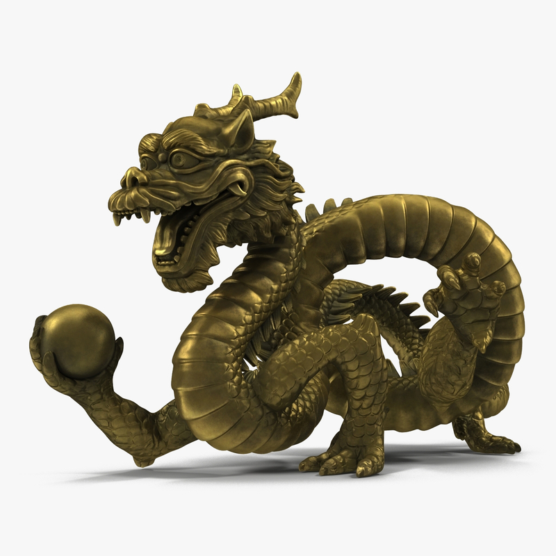 chinese dragon statue 3d c4d