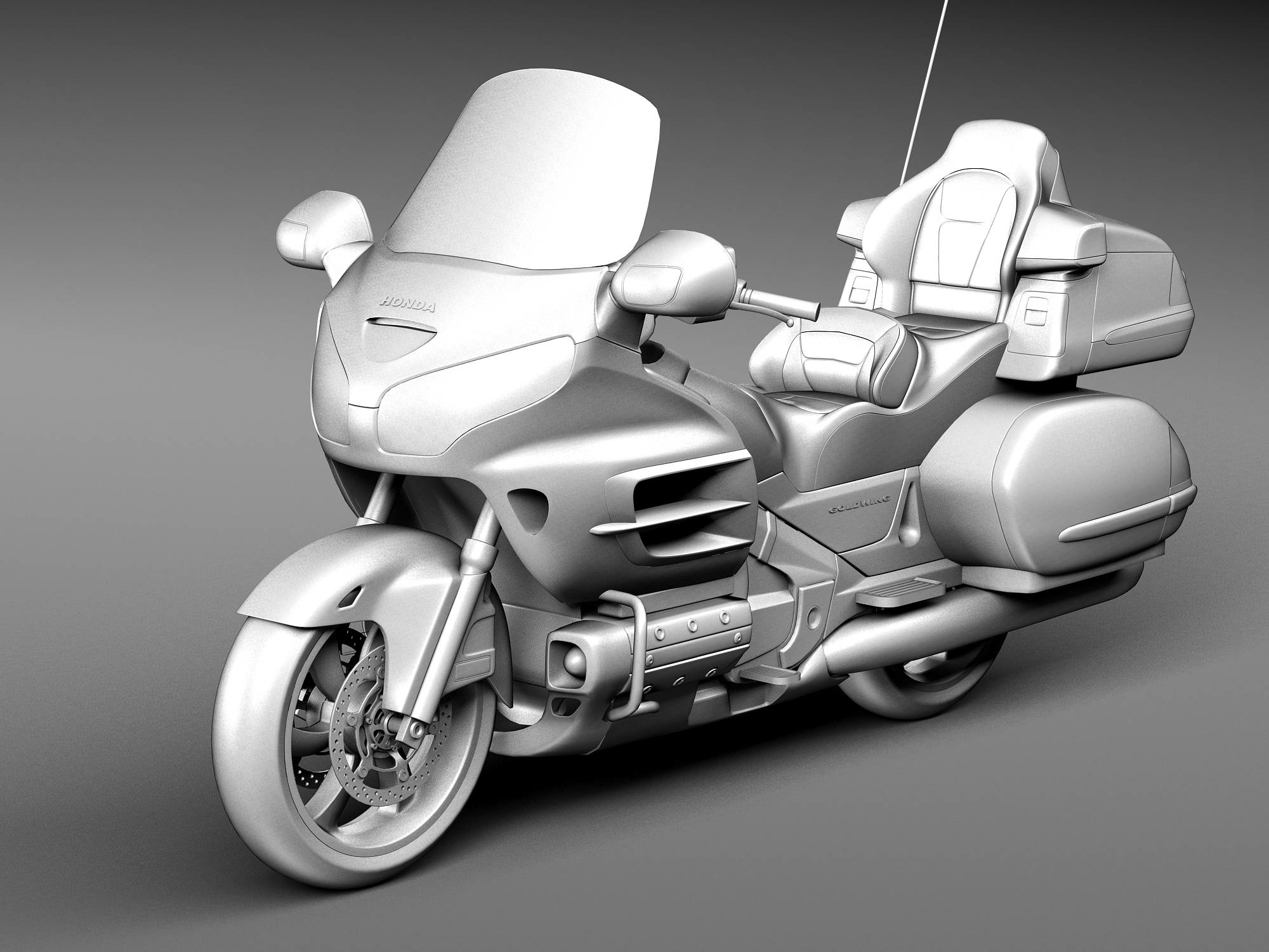 3d honda goldwing gold model