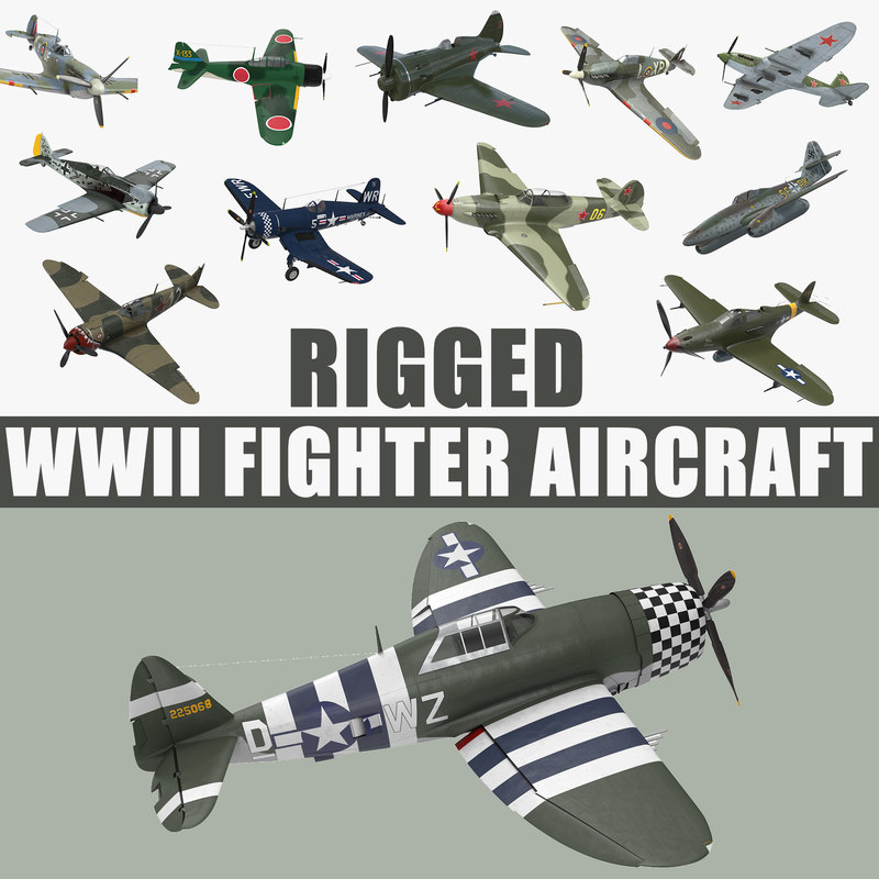 Wwii rigged fighter aircraft model - TurboSquid 1251340