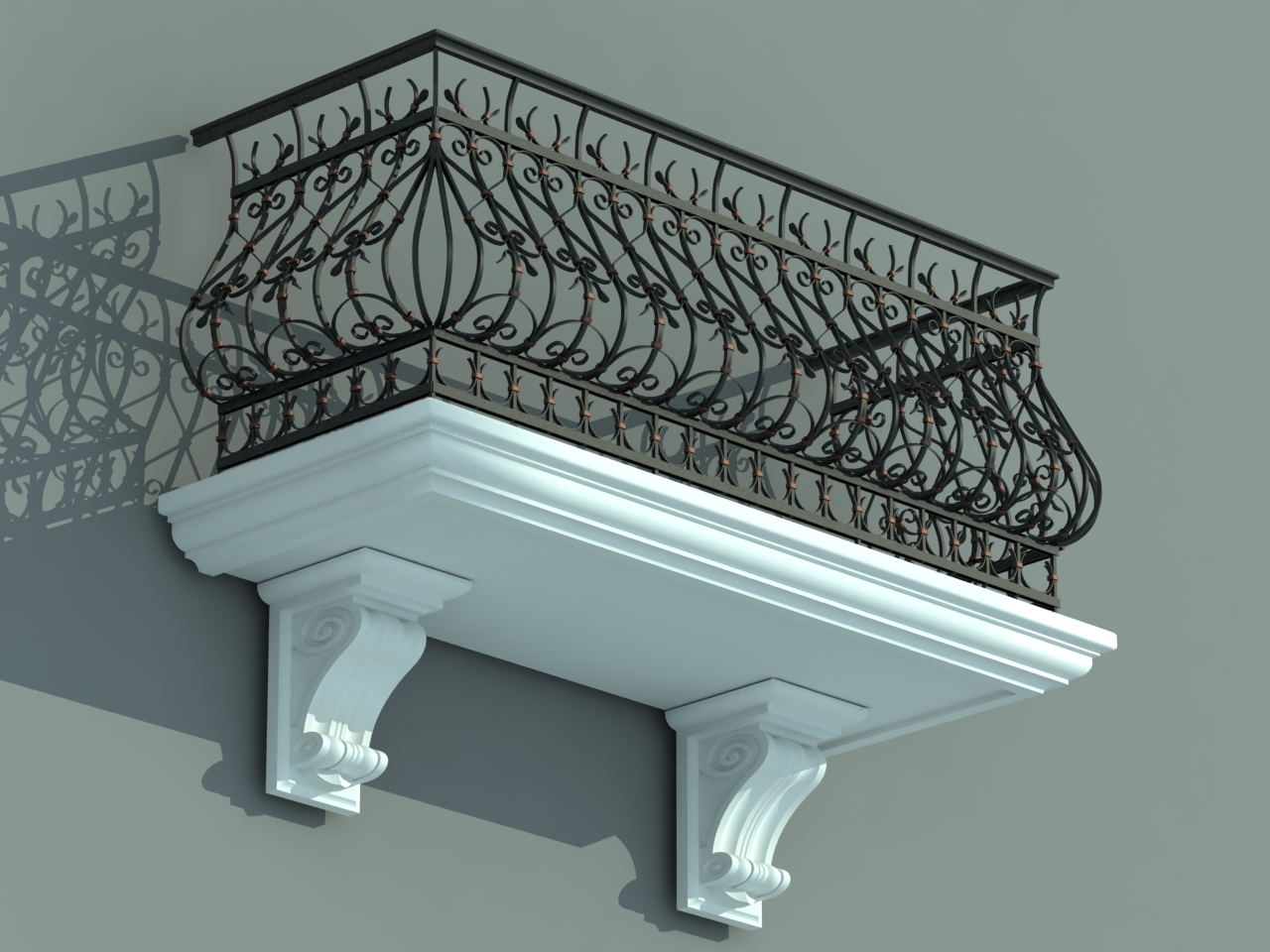 3d model architectural balcony