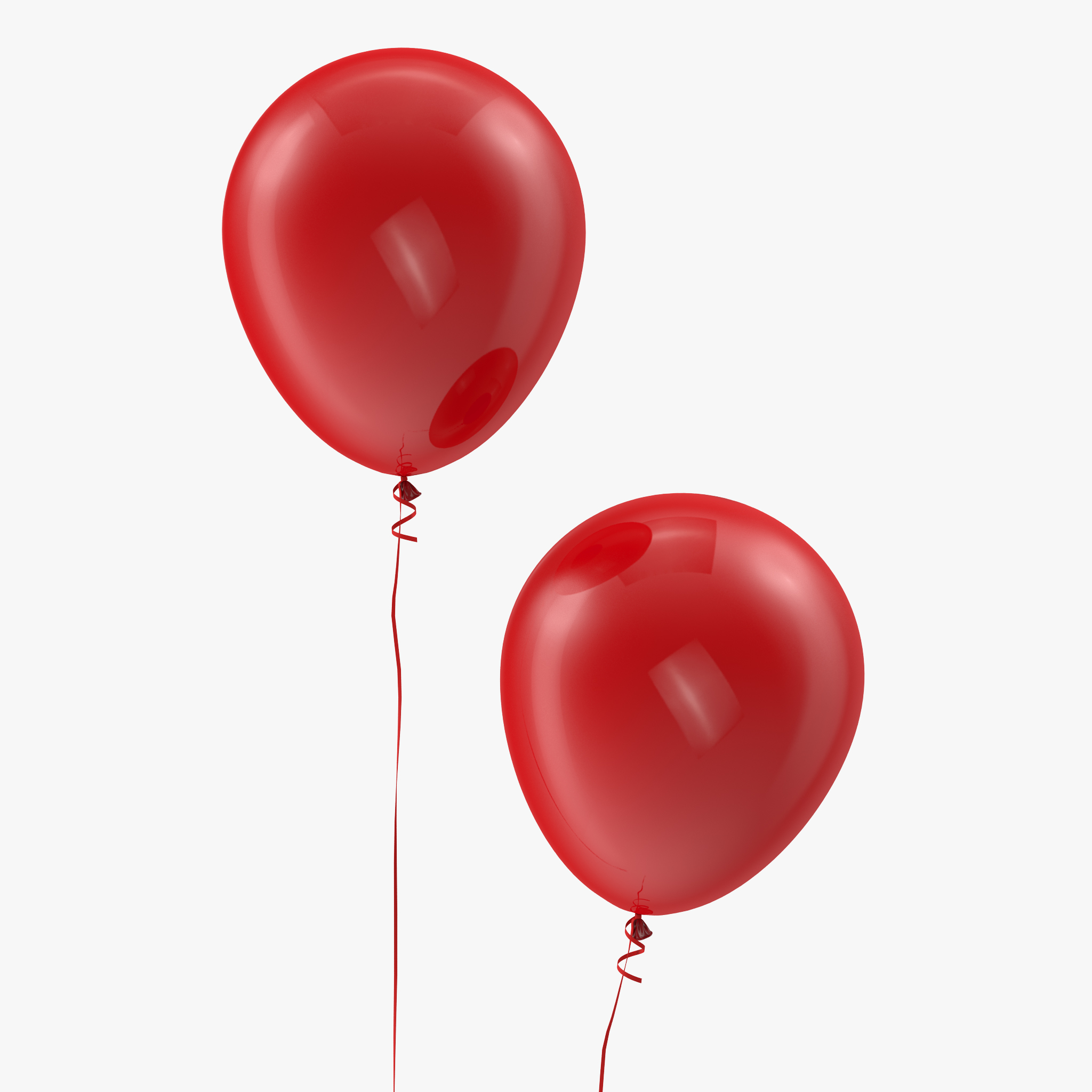 Roter Ballon mit Band 3D-Modell - TurboSquid 1251960