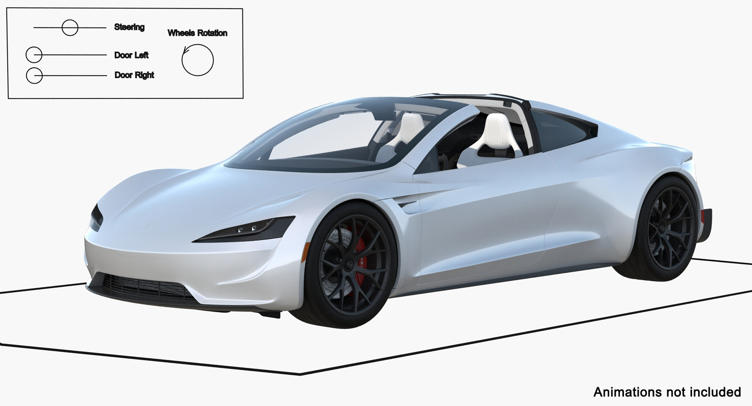 Tesla roadster 2017 rigged 3D model - TurboSquid 1252054