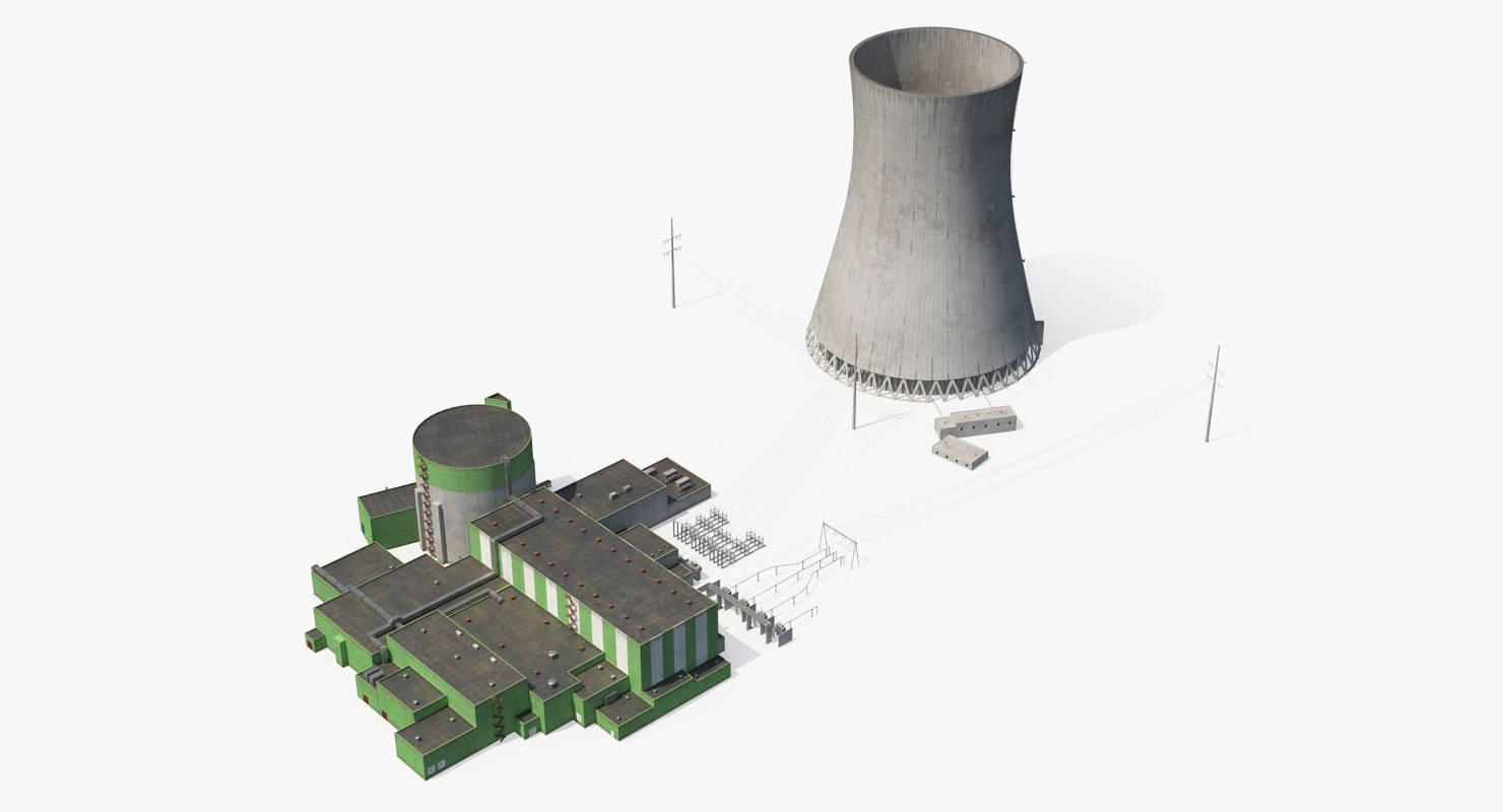 3D nuclear power plant 2 - TurboSquid 1251956