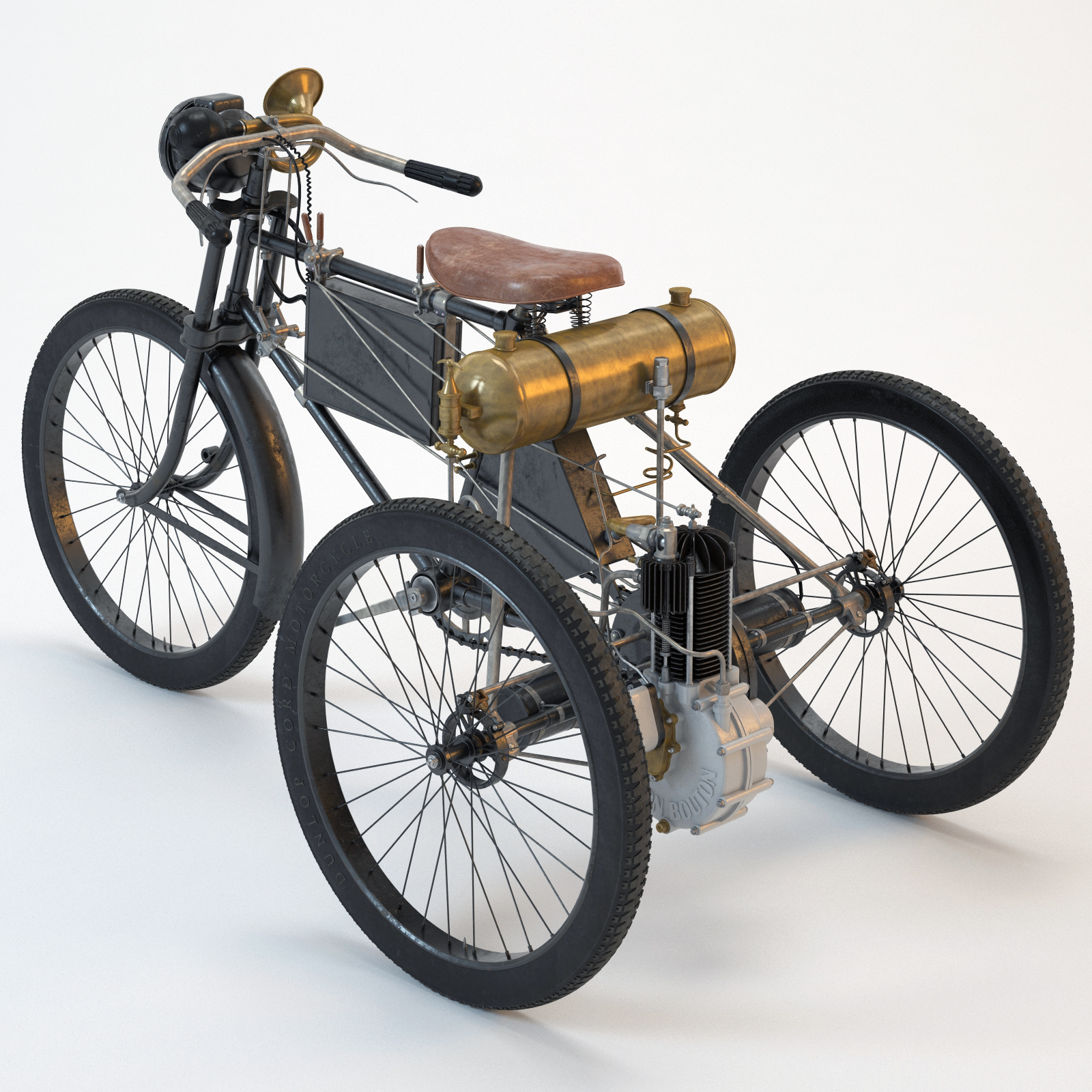 1900 peugeot trike motorcycle motor 3D model - TurboSquid 1251832