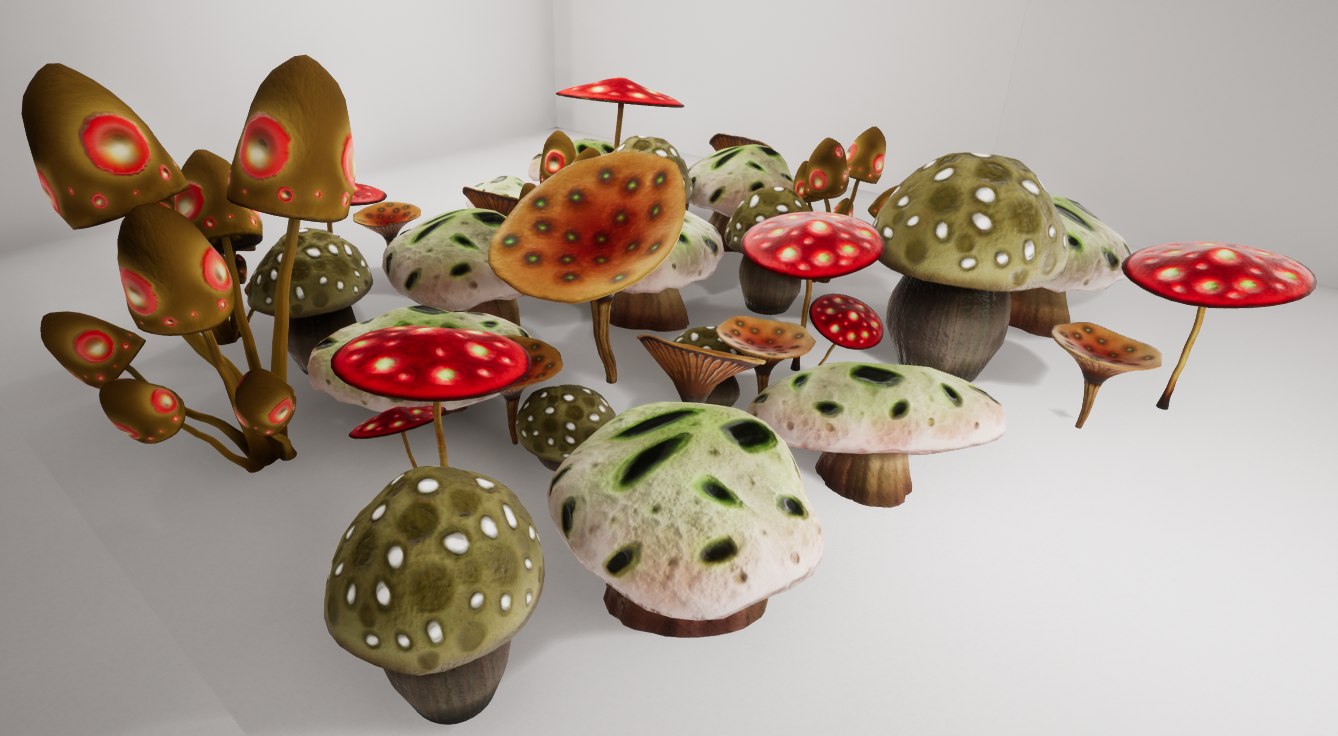 3D mushrooms shrooms - TurboSquid 1252007
