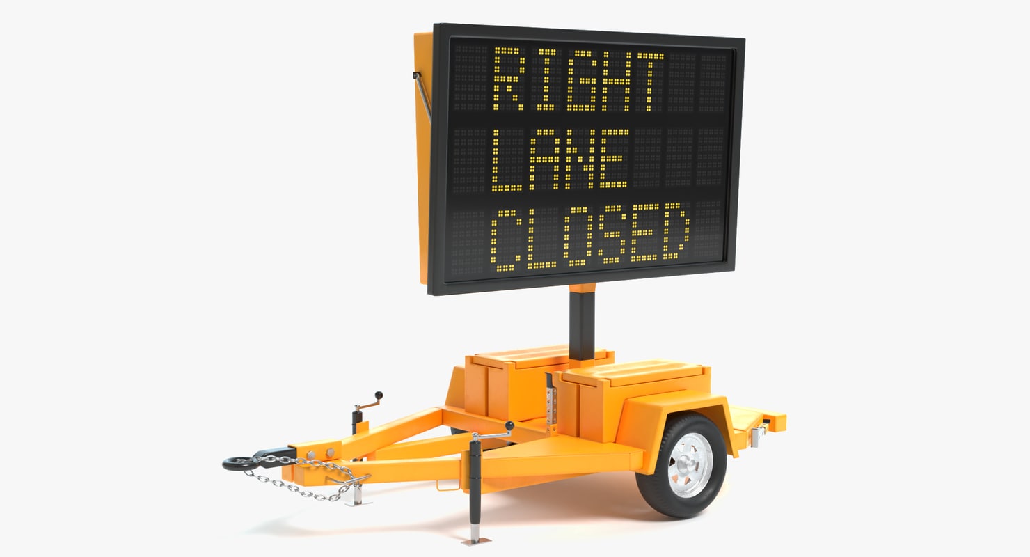 Electronic traffic sign 3D model - TurboSquid 1252407