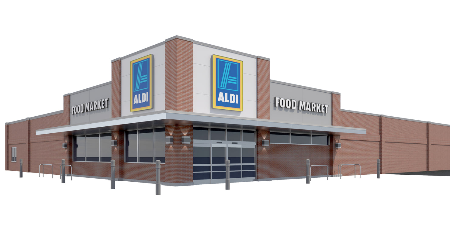 Exterior retail aldi grocery store 3D model - TurboSquid 1253066