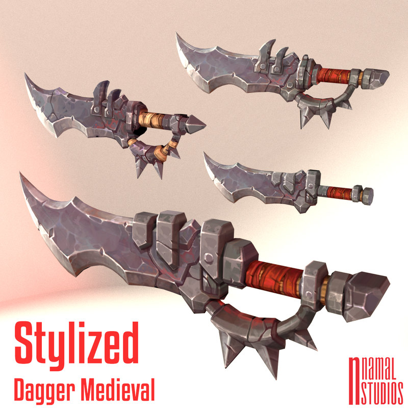 Stylized daggers ready games 3D model - TurboSquid 1253328