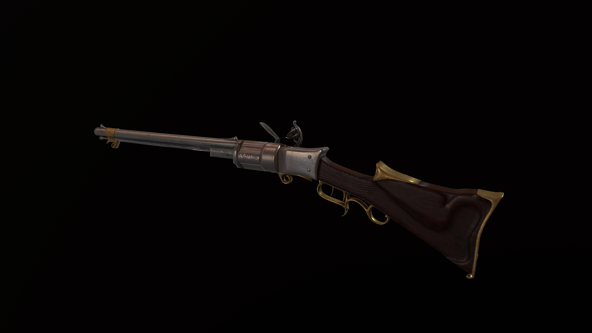 Flintlock revolver rifle 3D model - TurboSquid 1253335