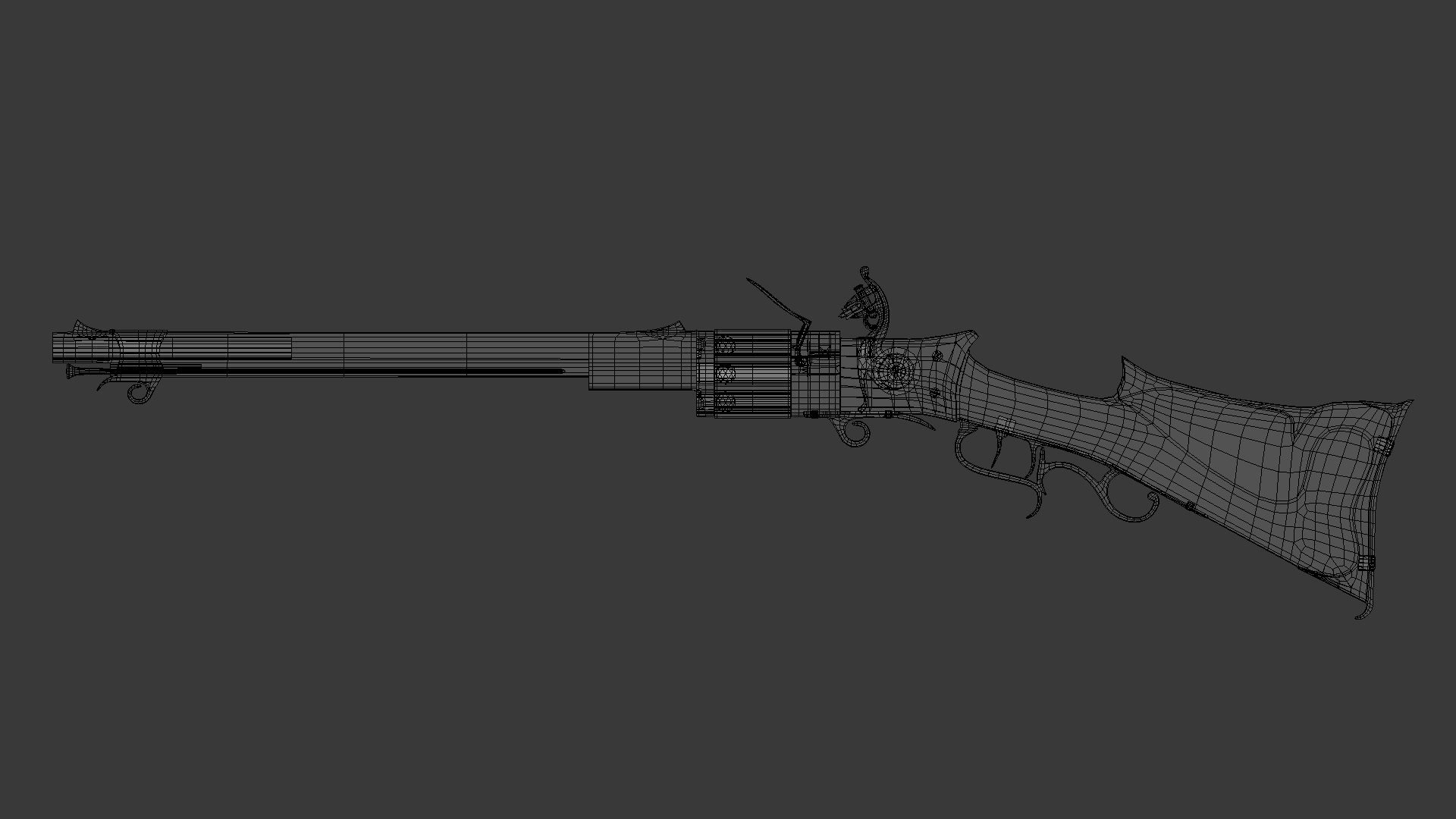 Flintlock revolver rifle 3D model - TurboSquid 1253335