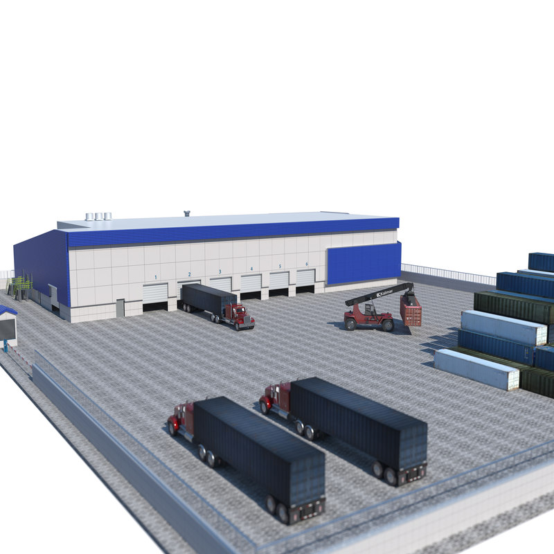 3D logistics building - TurboSquid 1253414