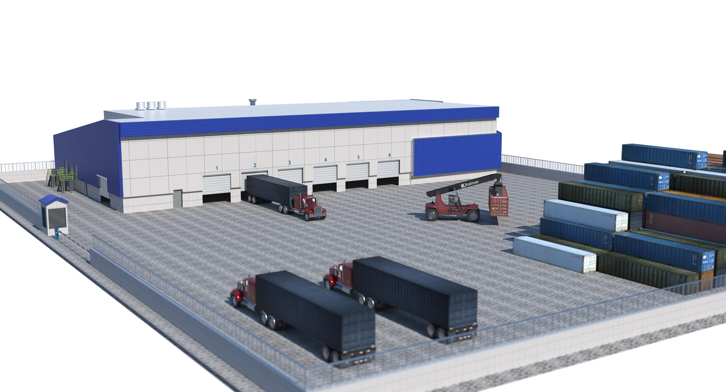 3D logistics building - TurboSquid 1253414
