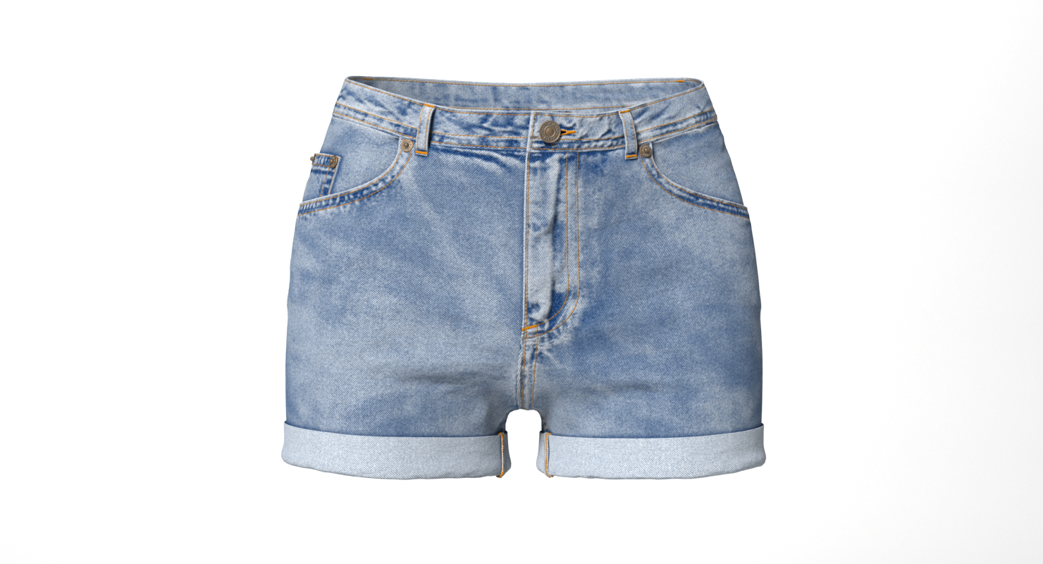 Woman s jean shorts 3D model - TurboSquid 1253751