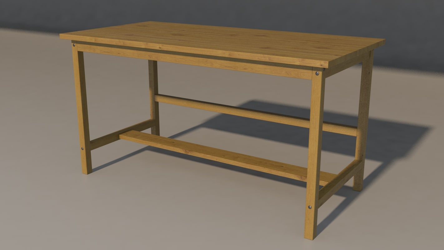 Work table wood 3D - TurboSquid 1253611
