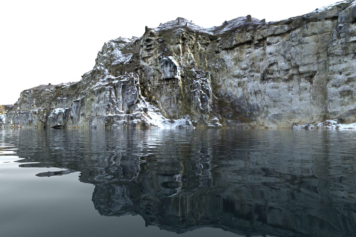 3D mega winter cliff -quarry model - TurboSquid 1253767