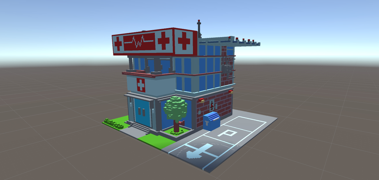 Voxel hospital pixel art 3D model - TurboSquid 1243010