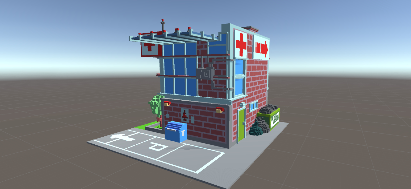 Voxel hospital pixel art 3D model - TurboSquid 1243010