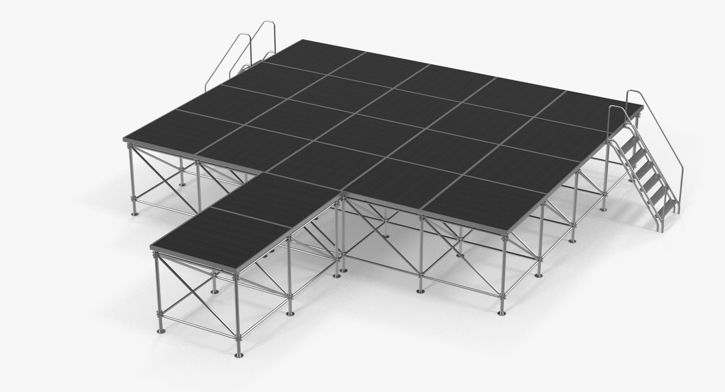 Adjustable modular concert stage model - TurboSquid 1253887