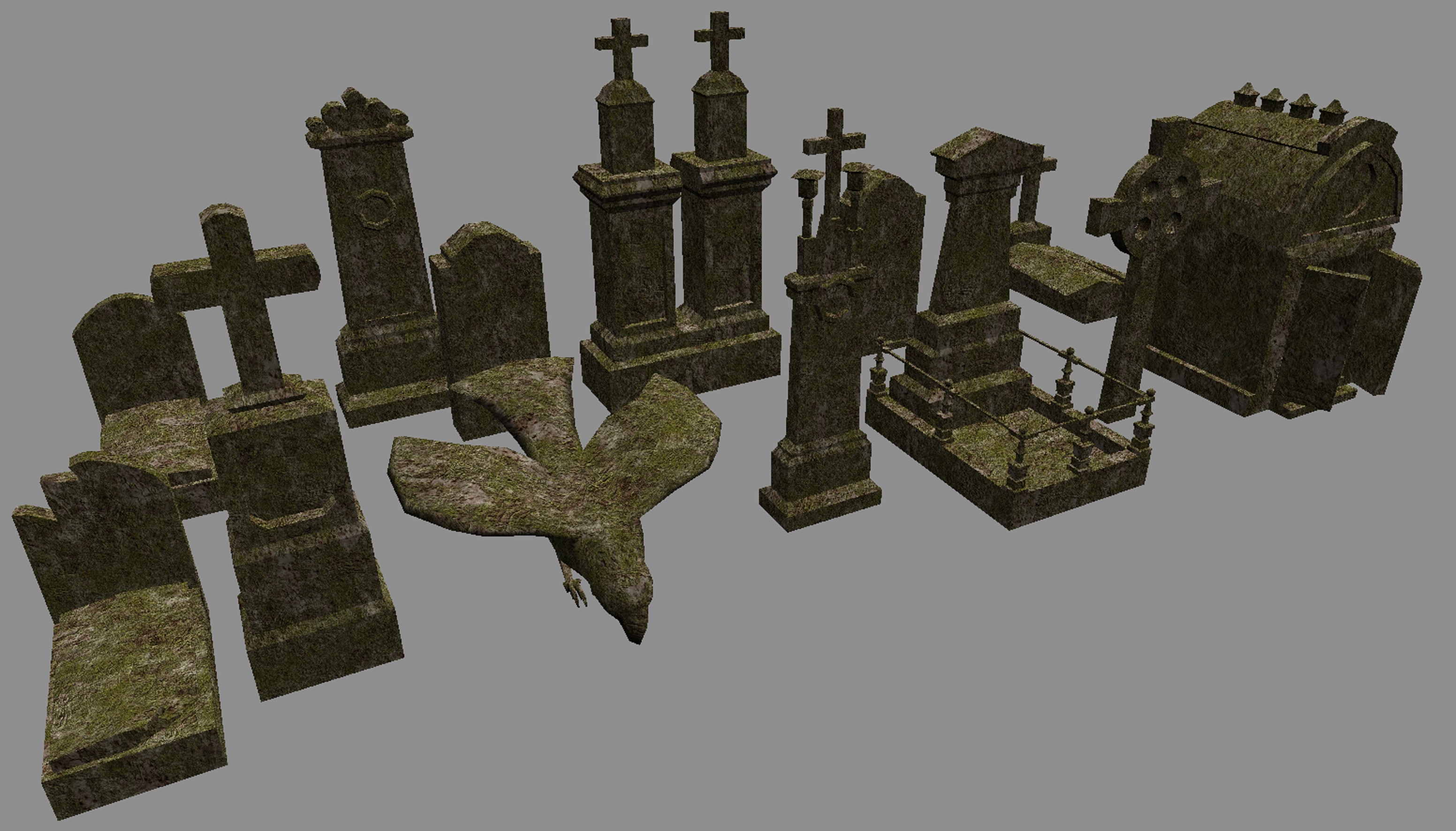 3D cemetery set - TurboSquid 1254659