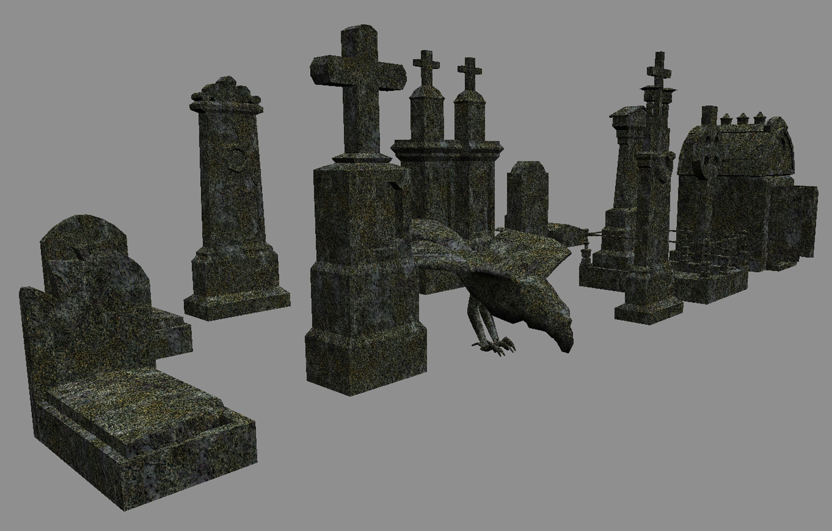 3D cemetery set - TurboSquid 1254659