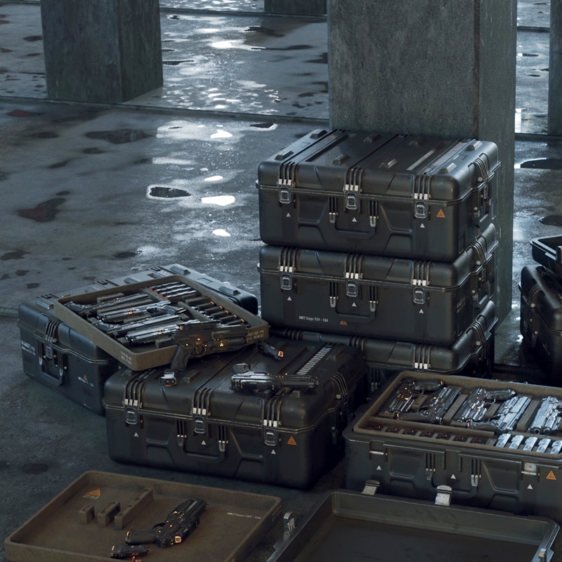 3D gun boxes scifi - - TurboSquid 1254805