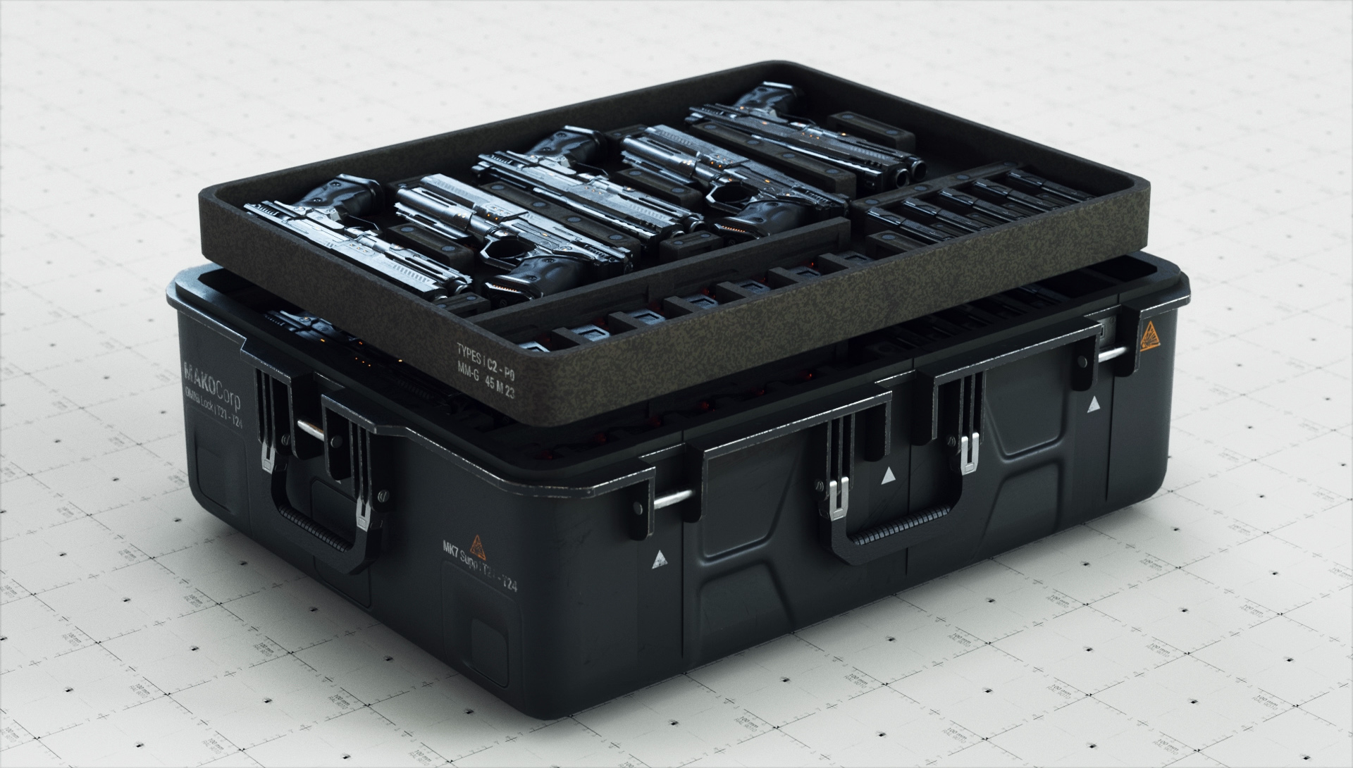 3D gun boxes scifi - - TurboSquid 1254805