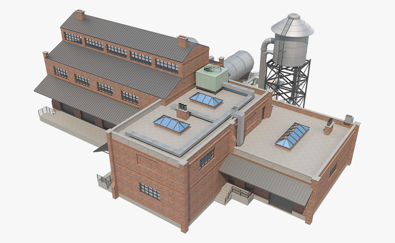 3D factory building - TurboSquid 1254921