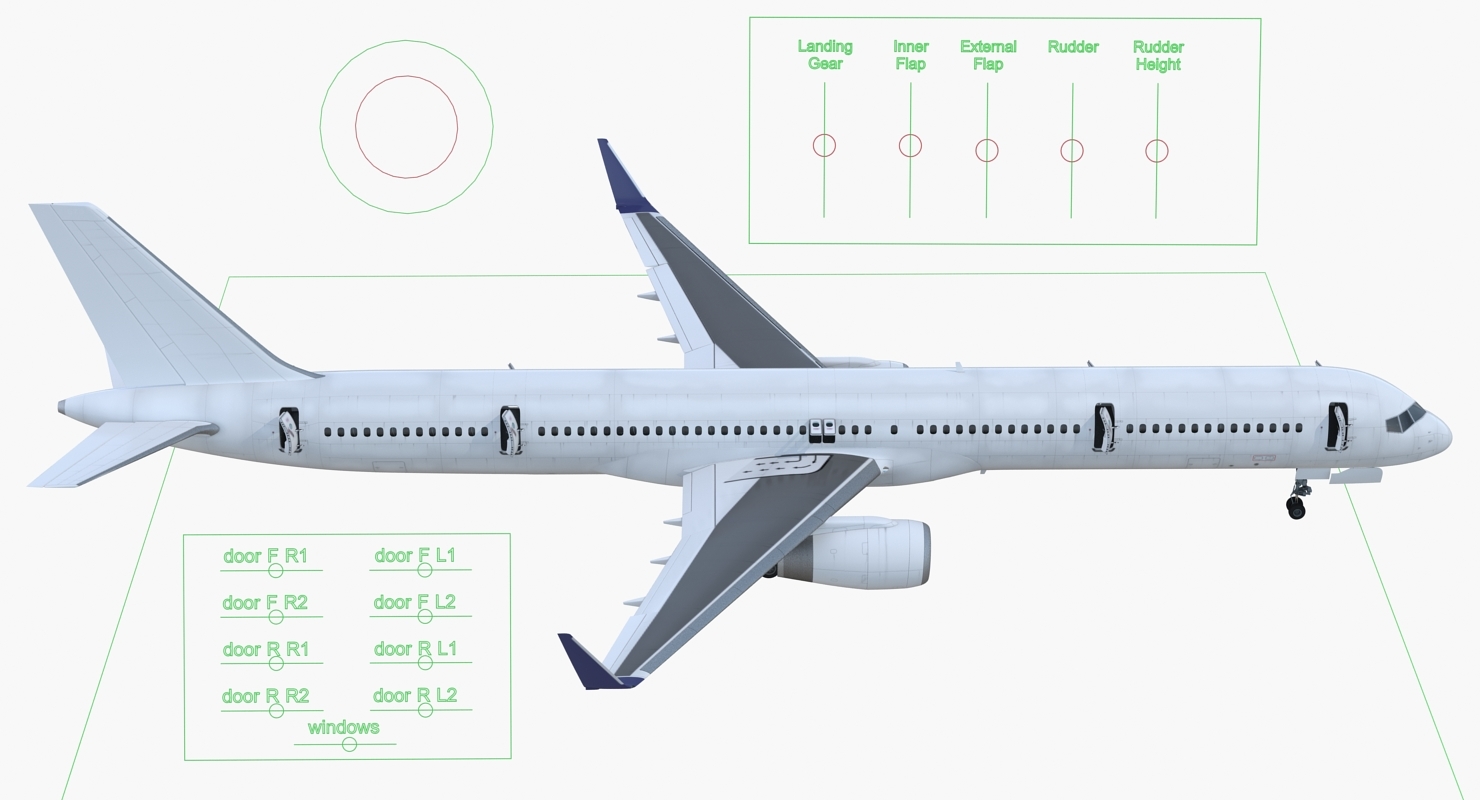 3D boeing 757-300 generic cabin - TurboSquid 1255528