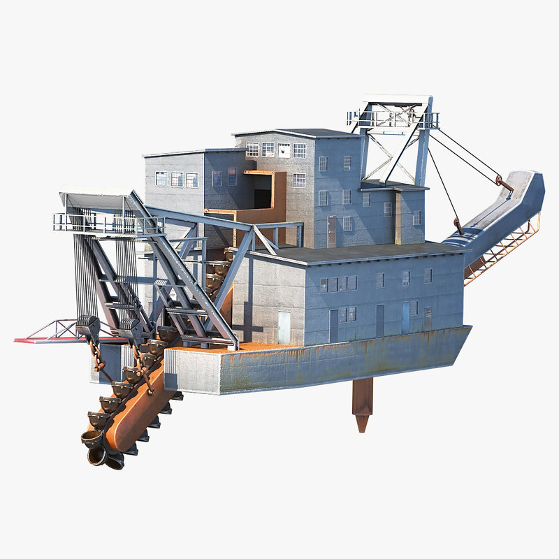 3D gold dredge model - TurboSquid 1255183