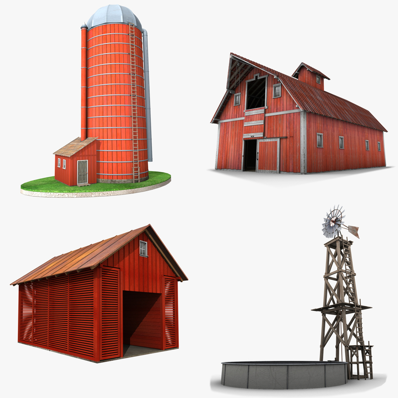 3D farm buildings model - TurboSquid 1255468