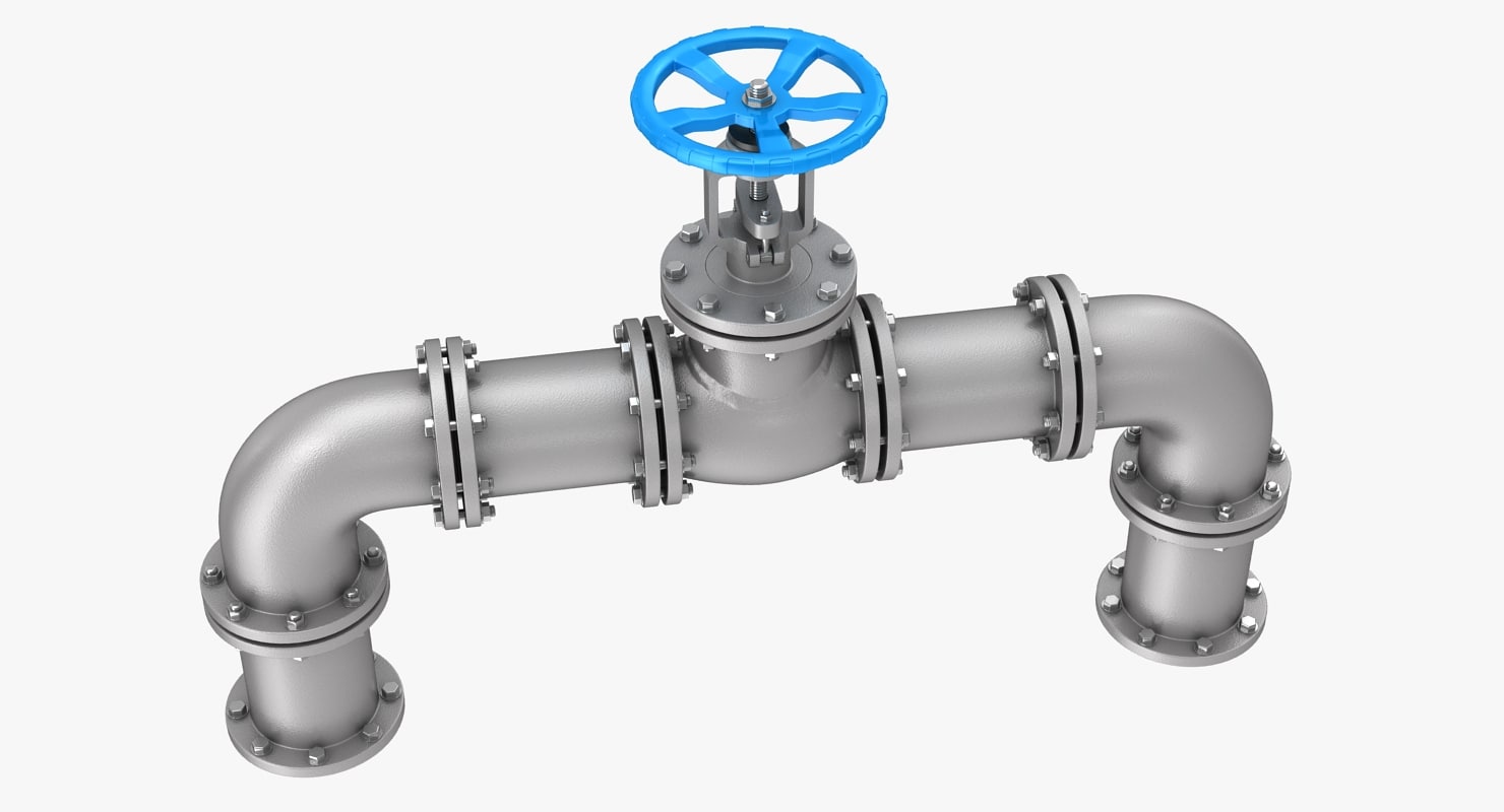 Gate valve pipes model - TurboSquid 1255492