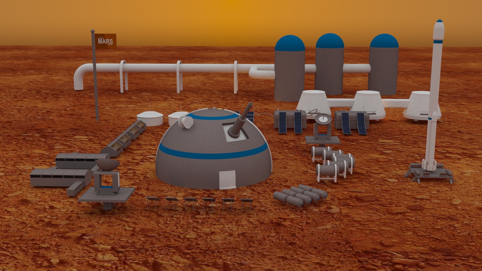 3D mars colony model - TurboSquid 1255871