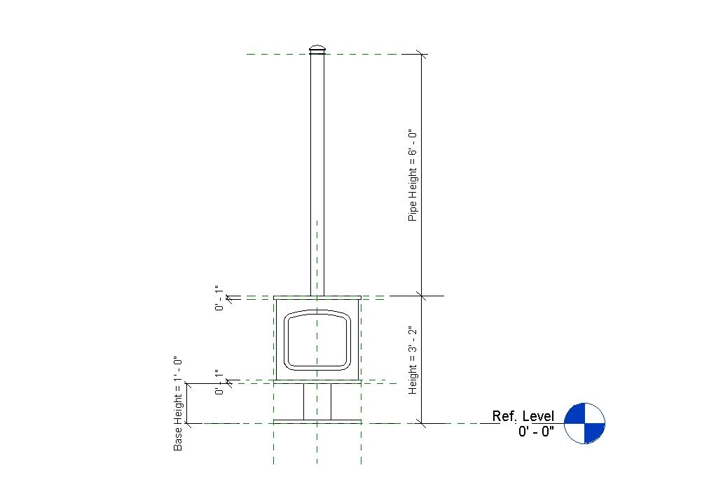 Building Revit Family Wood stove parametric
