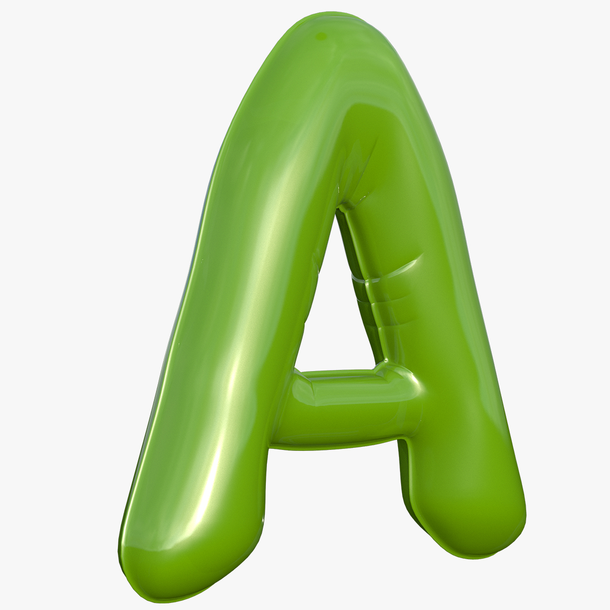 Foil balloon letter green 3D - TurboSquid 1256466