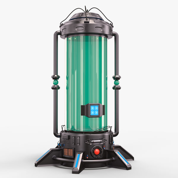 3d model sci-fi stasis pod prop