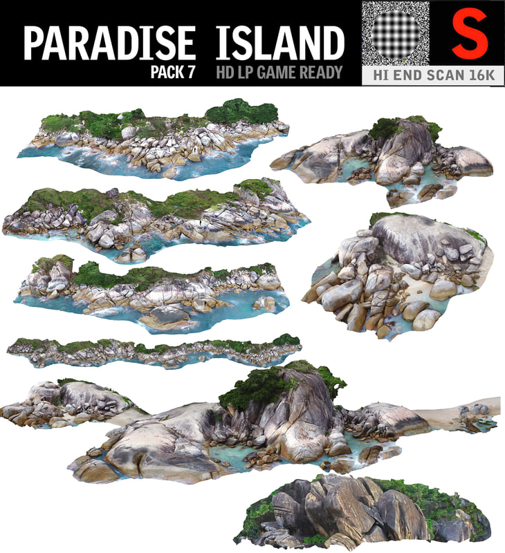 3D paradise island pack 7 model - TurboSquid 1256830