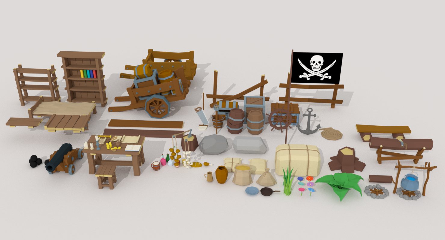 Pirate village pack 3D model - TurboSquid 1256804