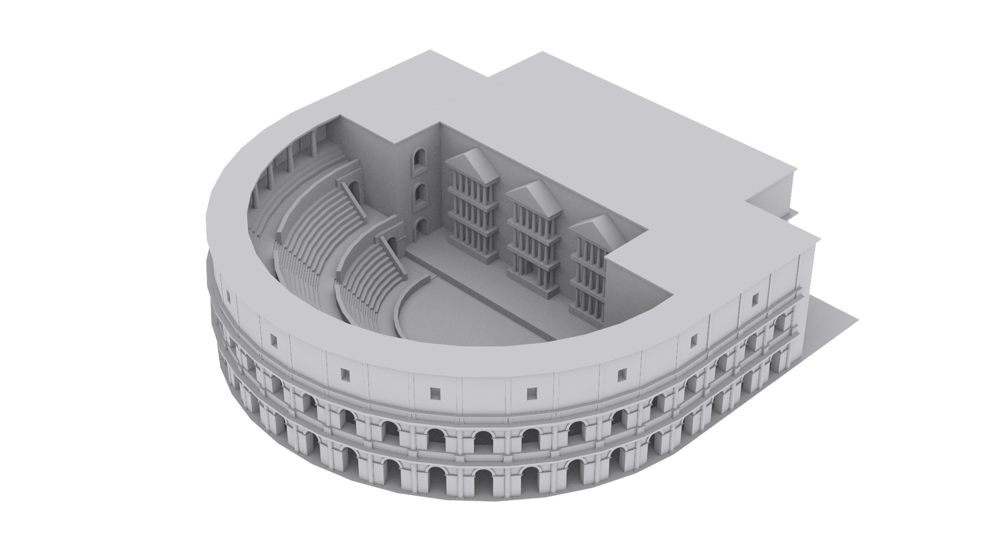 3D roman theatre model - TurboSquid 1256663
