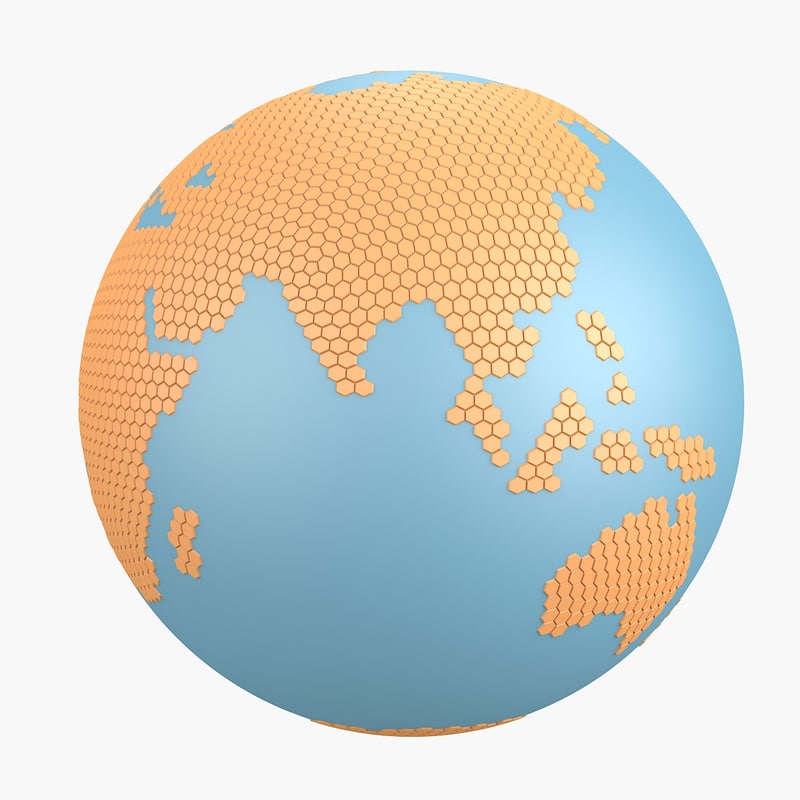 Earth hexagons model - TurboSquid 1257508