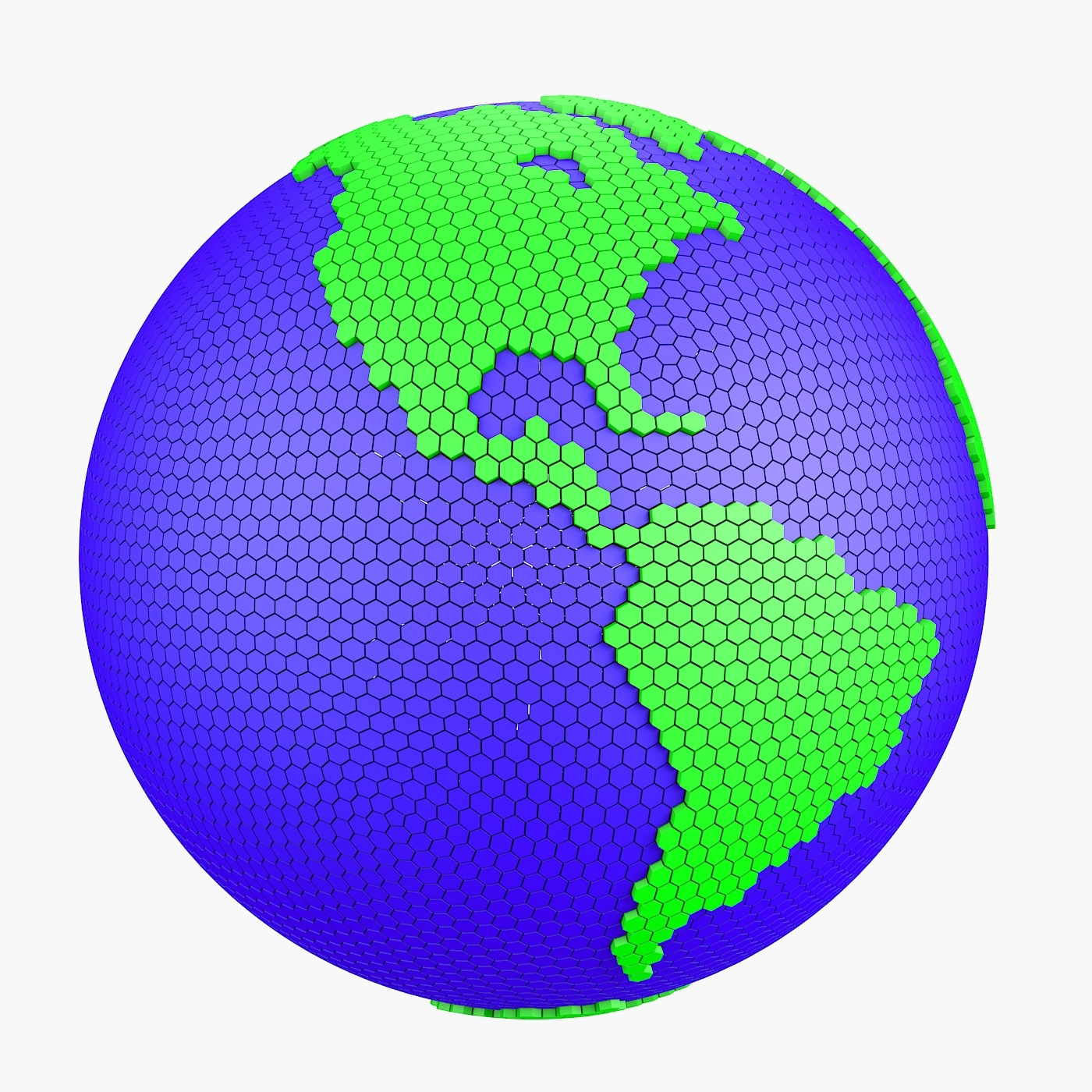 Earth hexagons model - TurboSquid 1257508