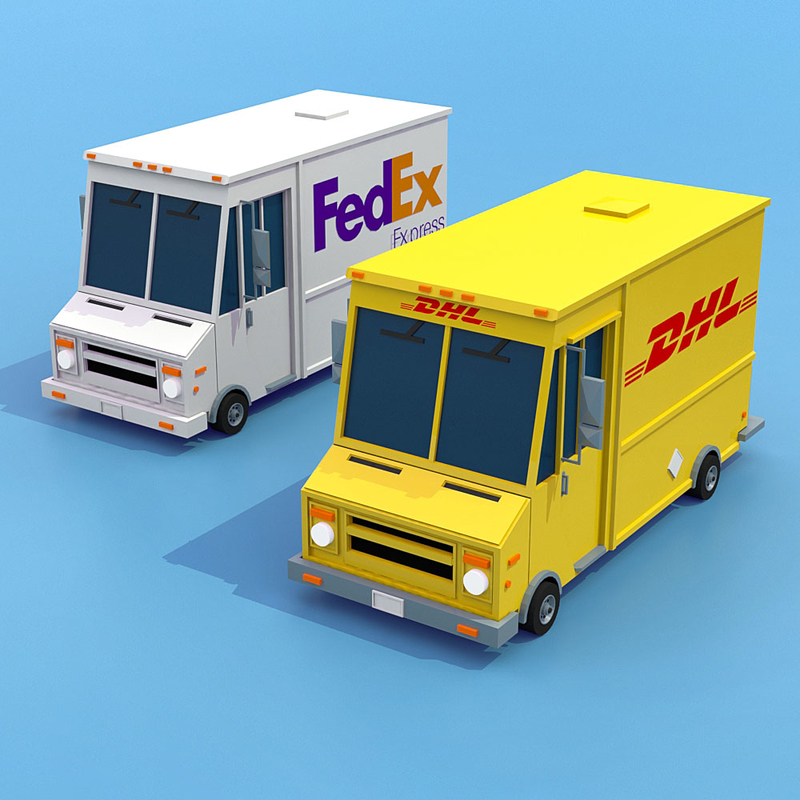Caminhão FedEx DHL Modelo 3D - TurboSquid 1257875