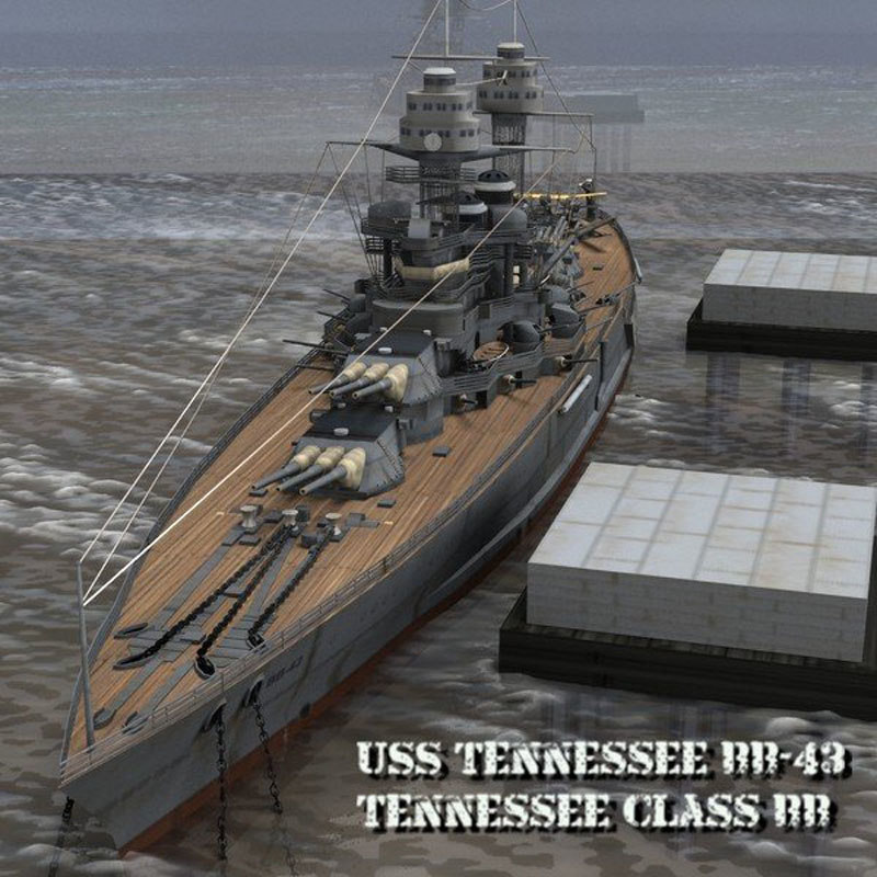 Uss tennessee bb-43 poser 3D model - TurboSquid 1258039