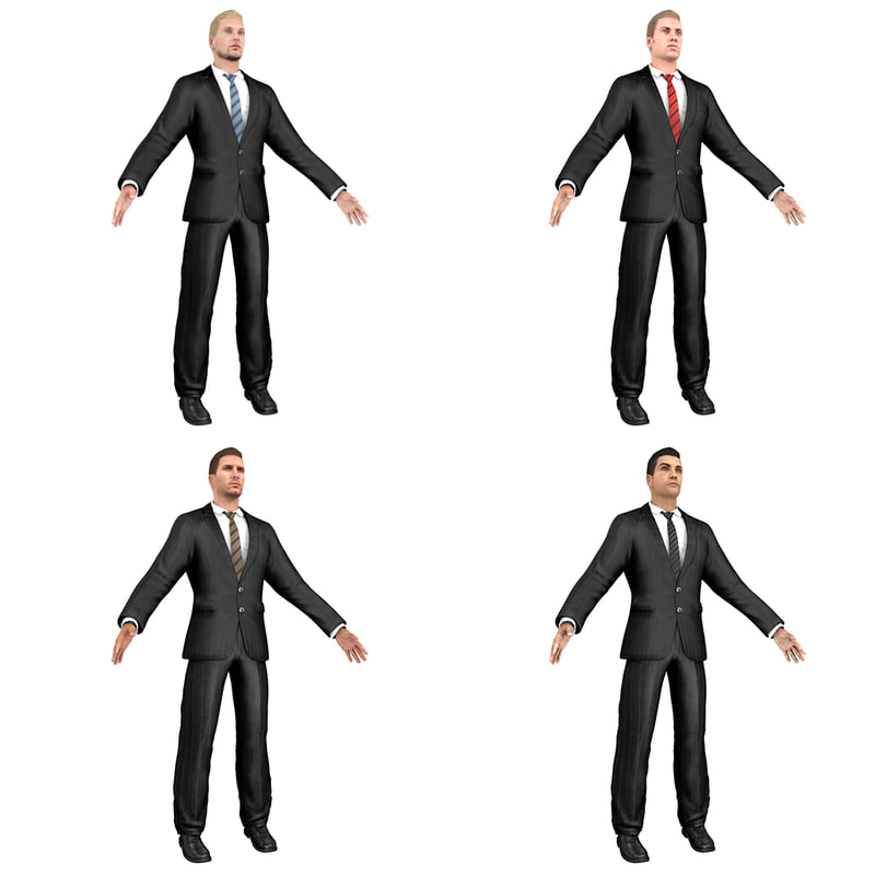 Pack young businessman man 3D model - TurboSquid 1258725