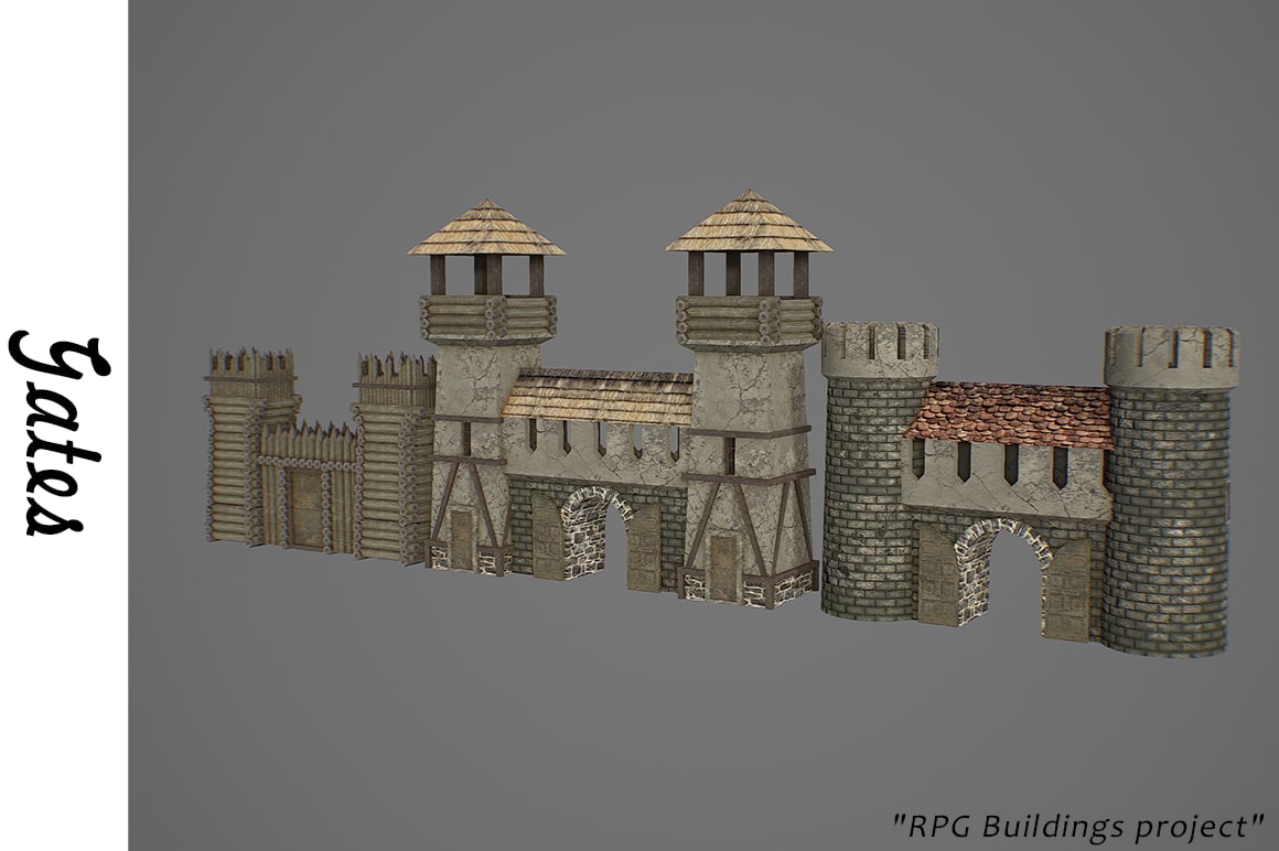 3D medieval gates model - TurboSquid 1258813