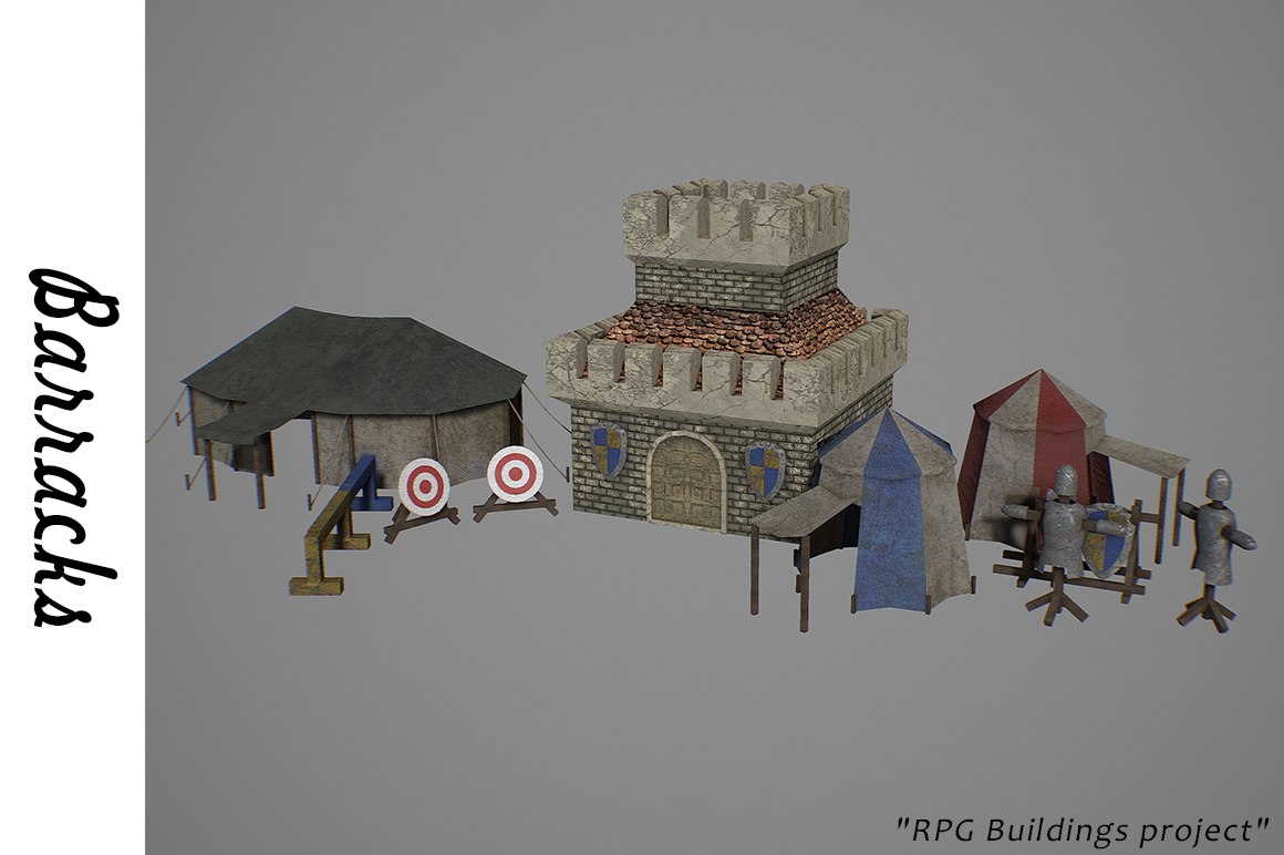 3D medieval barracks buildings - TurboSquid 1258805
