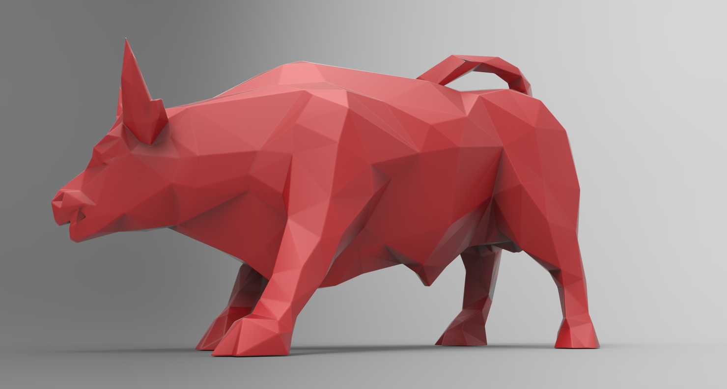 bull printing modelled 3d model